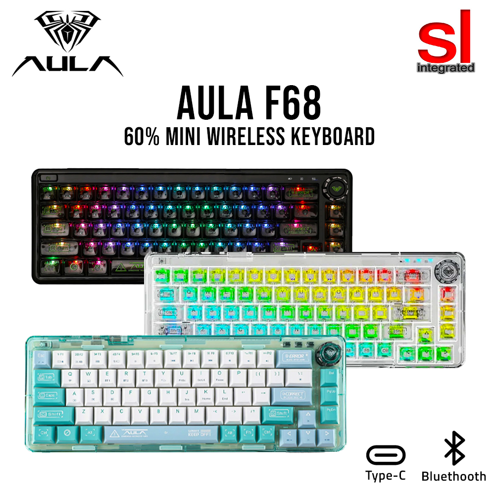 AULA F68 Mechanical Keyboard with Bluetooth / Type-C wired / 2.4G ...