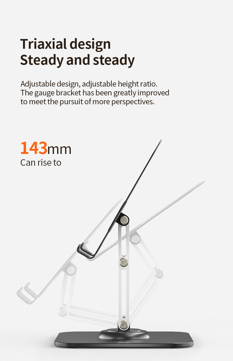 the Aryl™ Adjustable Steel Tablet Stand Holder with 360° Rotating Base ...