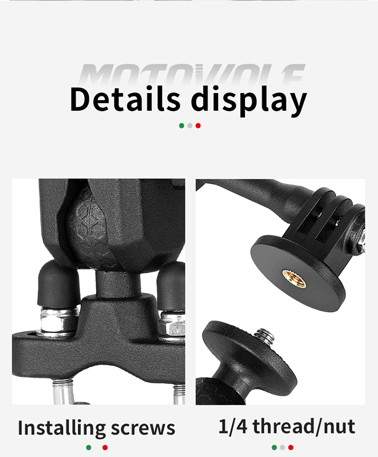 MOTOWOLF MDL3532 Dashcam Camera GoPro Mount CRASH BAR POWER CLAMP ...