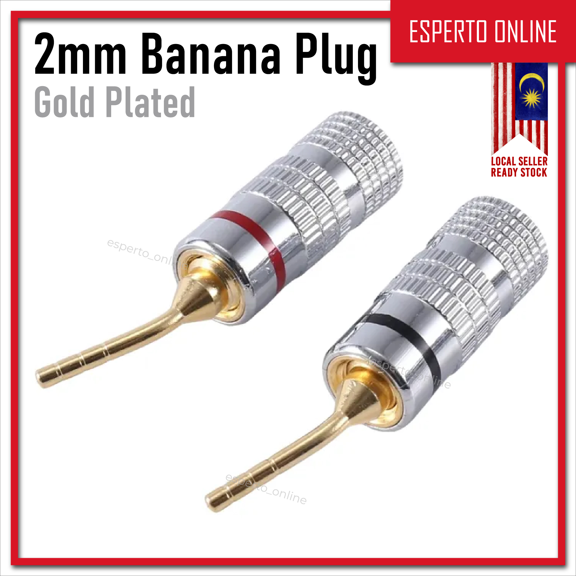 𝟐𝟒𝐡𝐫 𝐒𝐡𝐢𝐩 📦 1 piece 2MM Gold Plated Banana Plug Premium 2MM Banana Plug ...