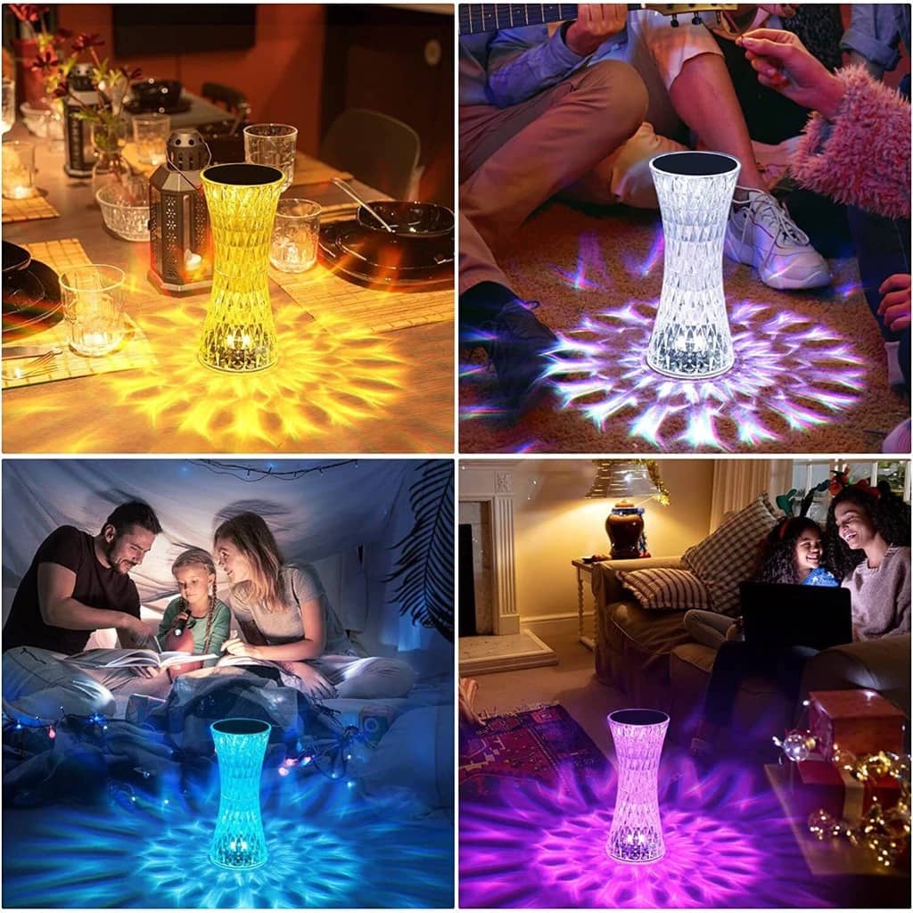 Diamond Speaker Table Lamp USB Charging Touch Lamp Change Color RGB ...