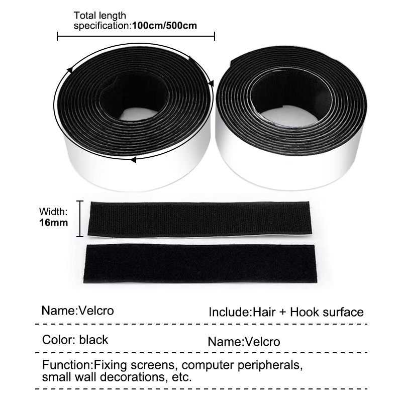 [ 5 Meter ] 16mm Magic Tape Mosquito Net Self-adhesive Velcro Tape 1M Adhesive Hook & Loop ...