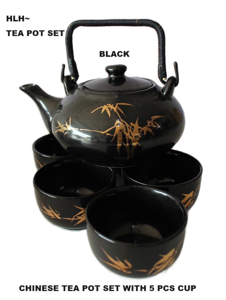 HLH~TEA POT SET CERAMIC CHINESE TEA POT SET WITH 5PCS CUP -WHITE OR ...