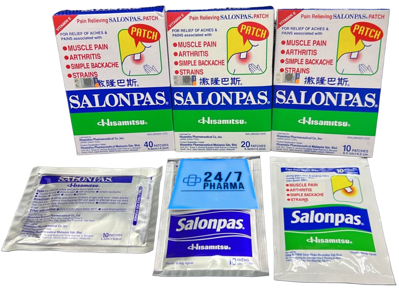 SALONPAS PATCH 10'S Pain Relieving Hisamitsu 久光撒隆巴斯止痛贴片 salonplast Pain ...