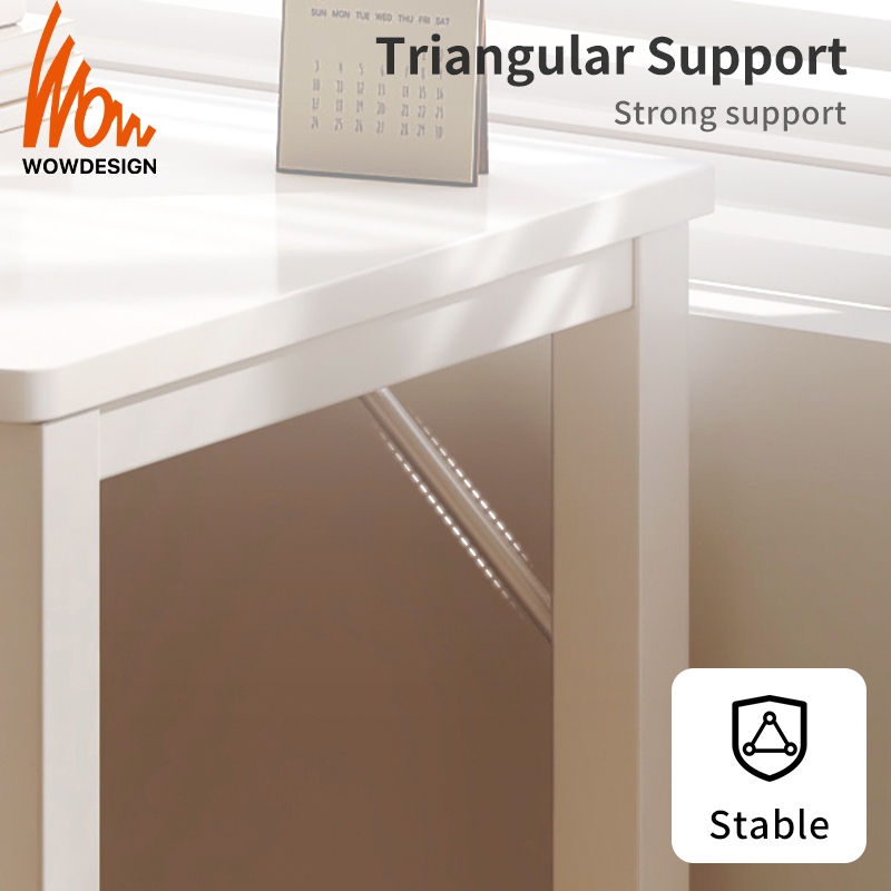 Gaming Table L Shape Computer Table White Gaming Table Meja PC Gaming ...