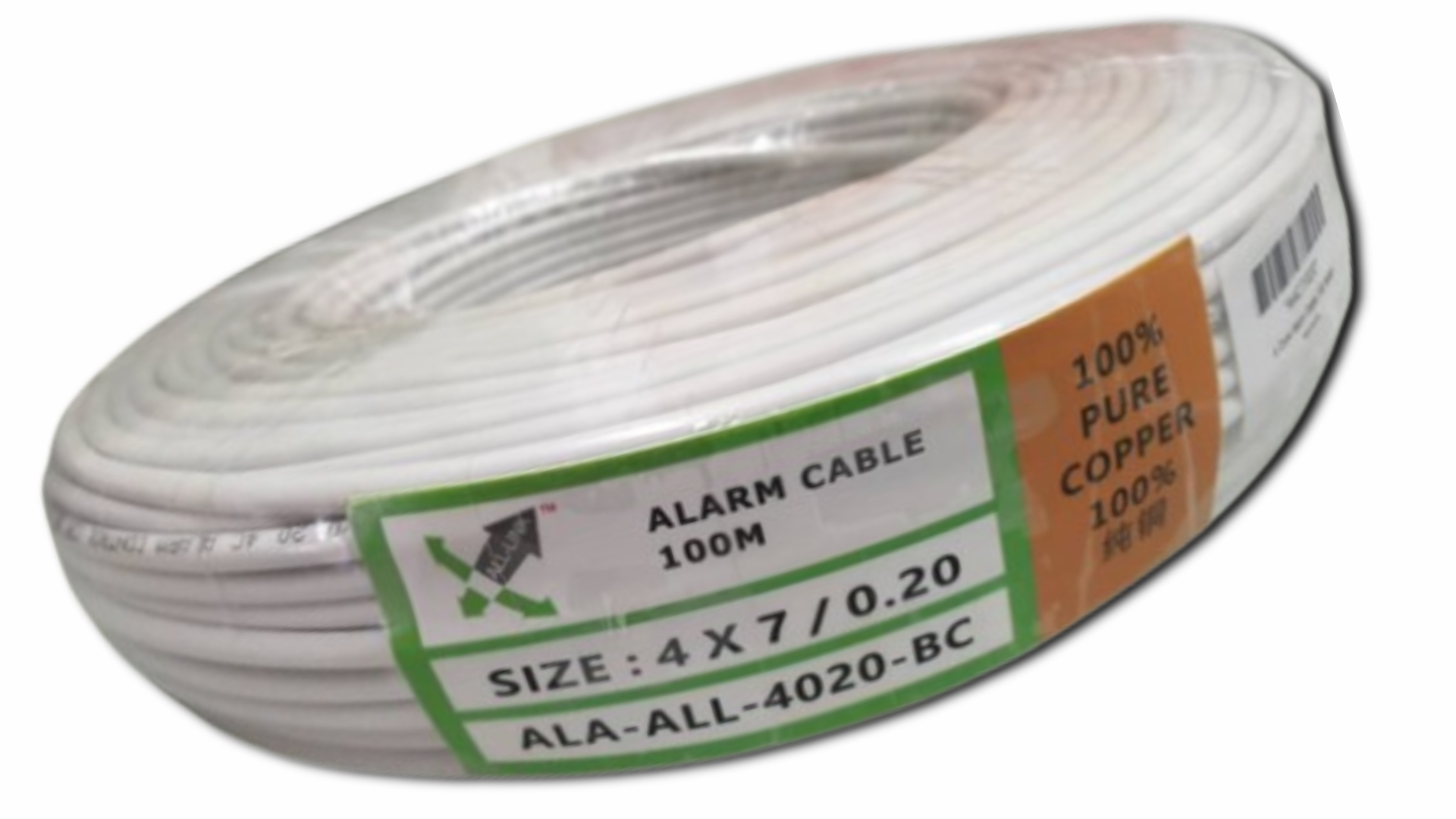 Home Alarm 4 Core Wire Cable 4x7 / 0.20 Thick 100m 100 Meter 100% Pure ...