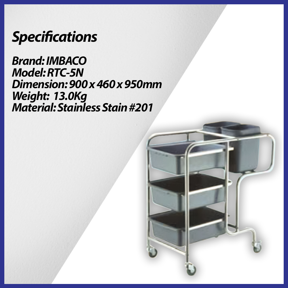 Imbaco Dishes Collecting Cart | Fully Stainless Steel from Taiwan ...