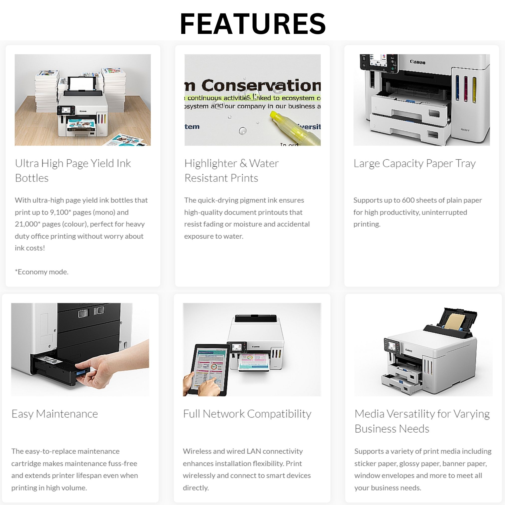 CANON MAXIFY GX5570 / GX5170 INK TANK PRINTERS INJEK BUSINESS PRINTERS ...