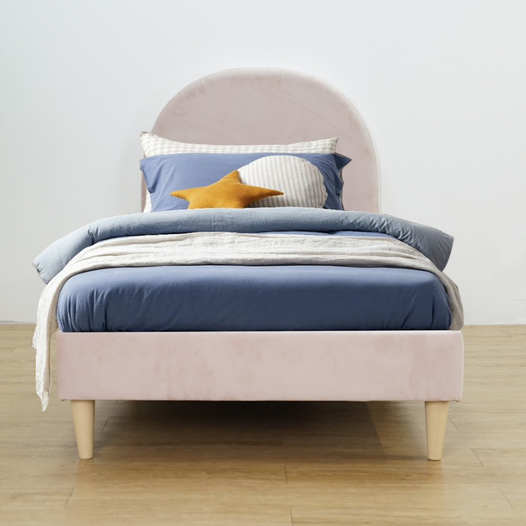 Furniture Direct ALISA Single Divan Bed Frame-Beige Velvet katik budak ...