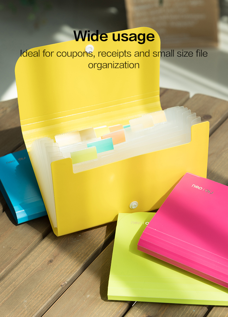 Deli 13 Pocket Folder with Labelling (A6) Button File Management ...