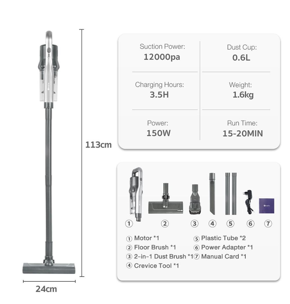Simplus Vacuum Cleaner Sets with 3 Filters Cordless 12000pa 0.6L ...