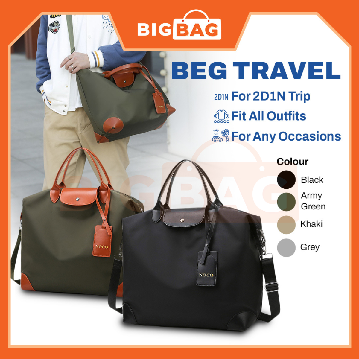 Beg Travel Waterproof Duffel Bag Hand Carry Beg Balik Kampung Beg Baju ...