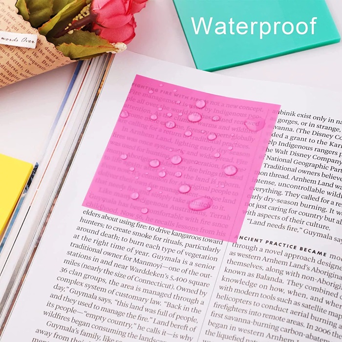 Transparent Sticky Notes 50 Sheets Clear Waterproof Bookmark Sticky ...