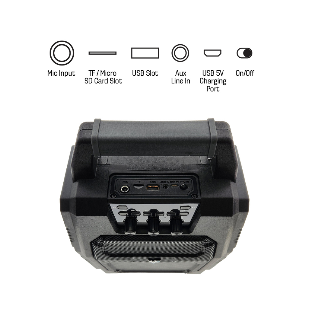 VINNFIER Tango 202 PRO BTRM LOUD SPEAKER BLUETOOTH TF USB 60W WITH MIC - GREY / RED | Shopee ...