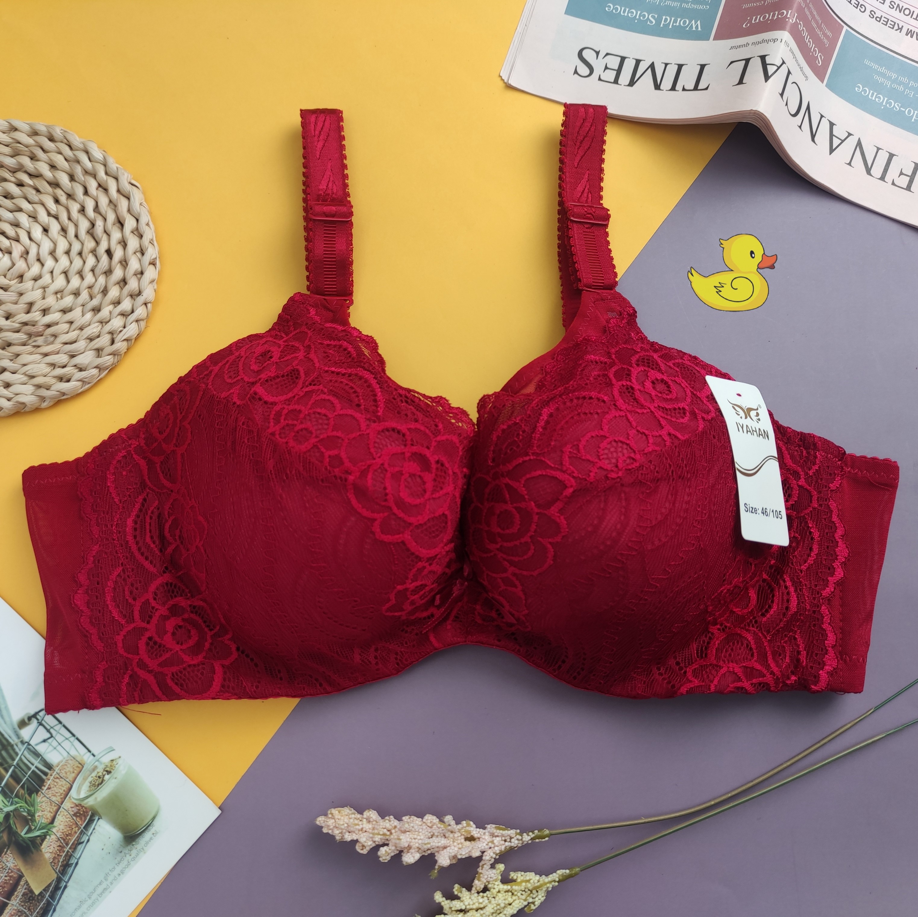 Bra Women Plus Size Lace Full Cup Wired Baju Dalam Wanita Renda Cup ...