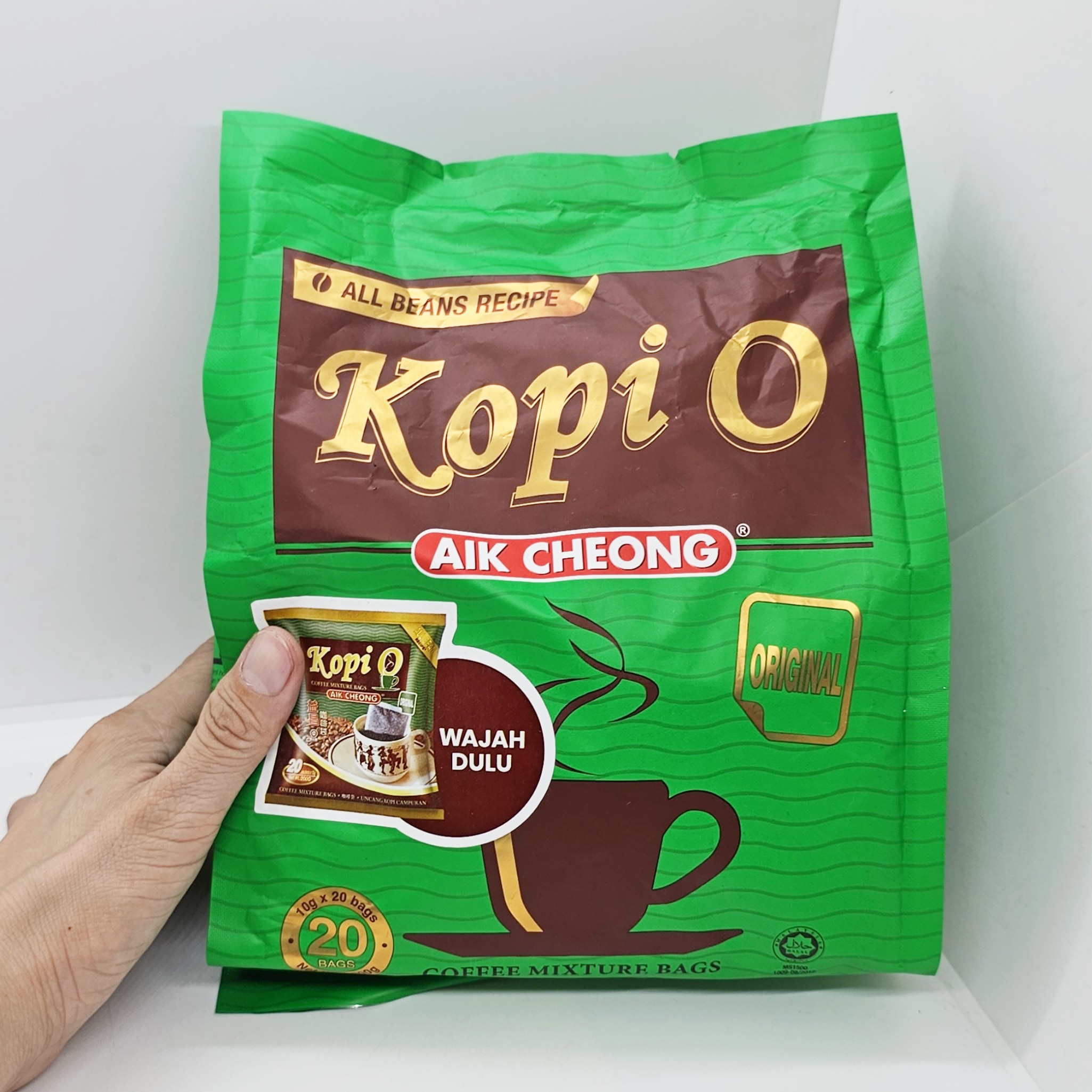 Aik Cheong Kopi O Original ( 20 bags x 10g) Uncang Kopi Campuran Halal / Coffee Mixture Bags 咖啡袋 ...