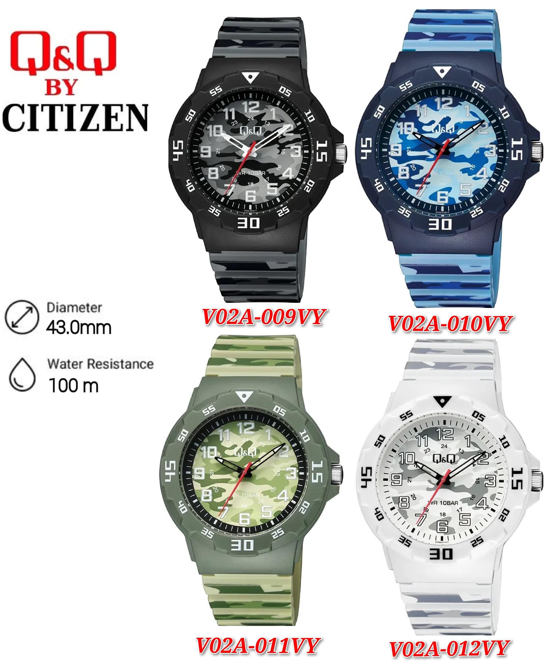 Q&Q Japan by Citizen Men's Resin Analogue Watch VR18 / V02A | Shopee Malaysia