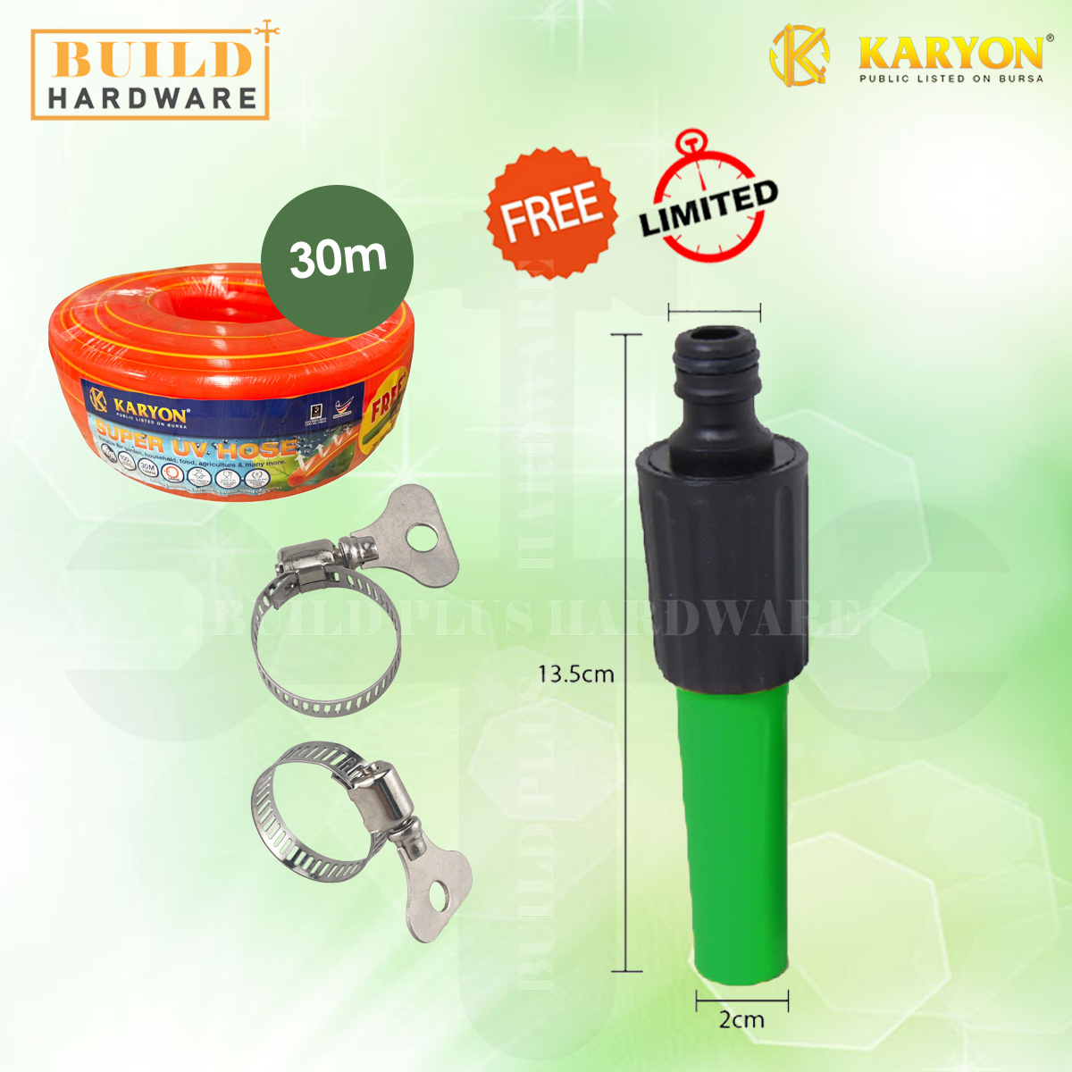 KARYON 10m/30m x 3mm Super UV Hose, Garden Hose Lawn PVC Pipe Getah ...