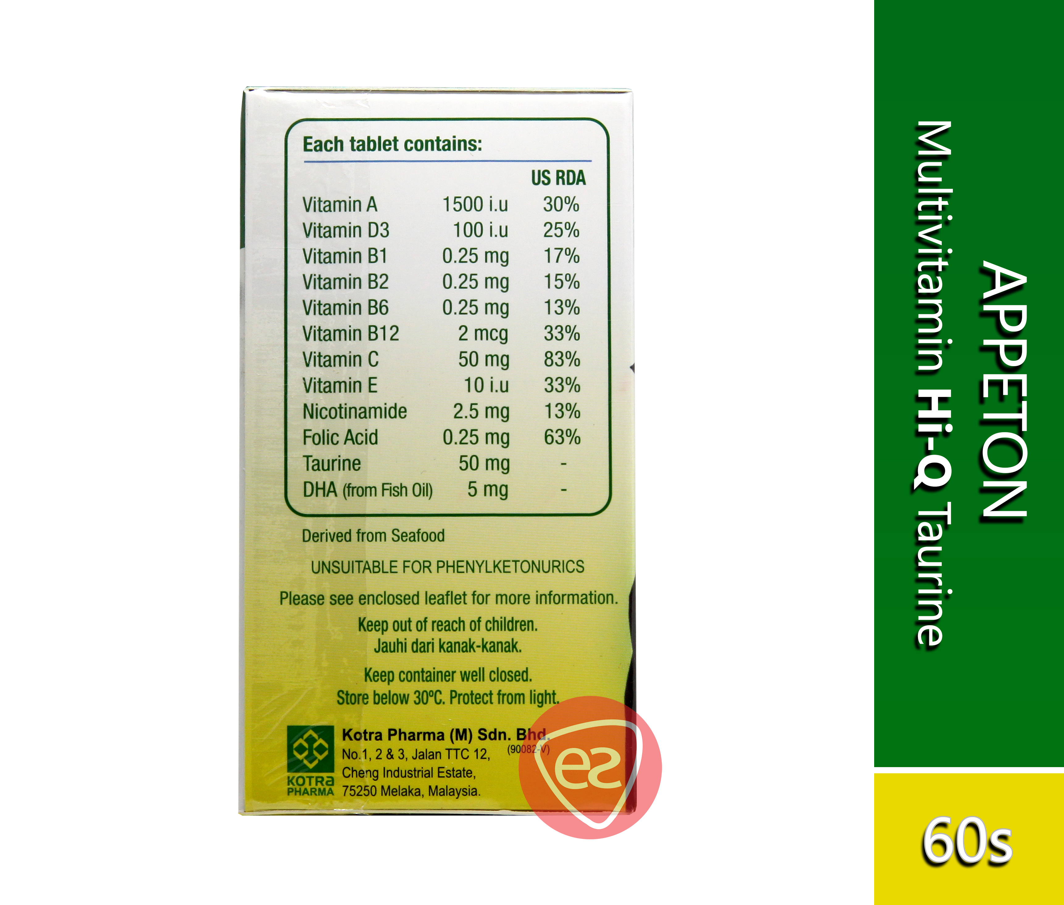 Appeton Multivitamin Hi-Q Taurine With DHA Chewable Tablet 60s Fruity ...