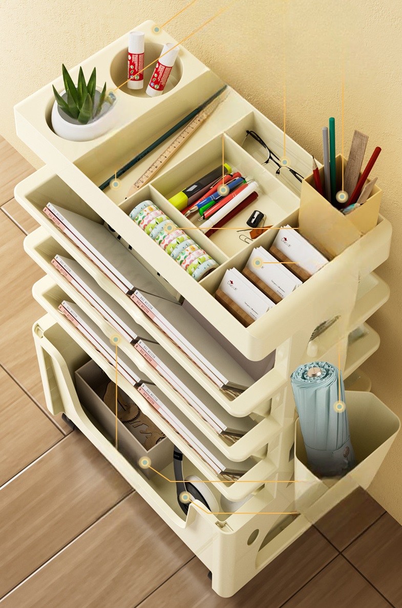 Multilayer Desk Book Organizer/Student Bookshelf With Storage Bag /Desk ...