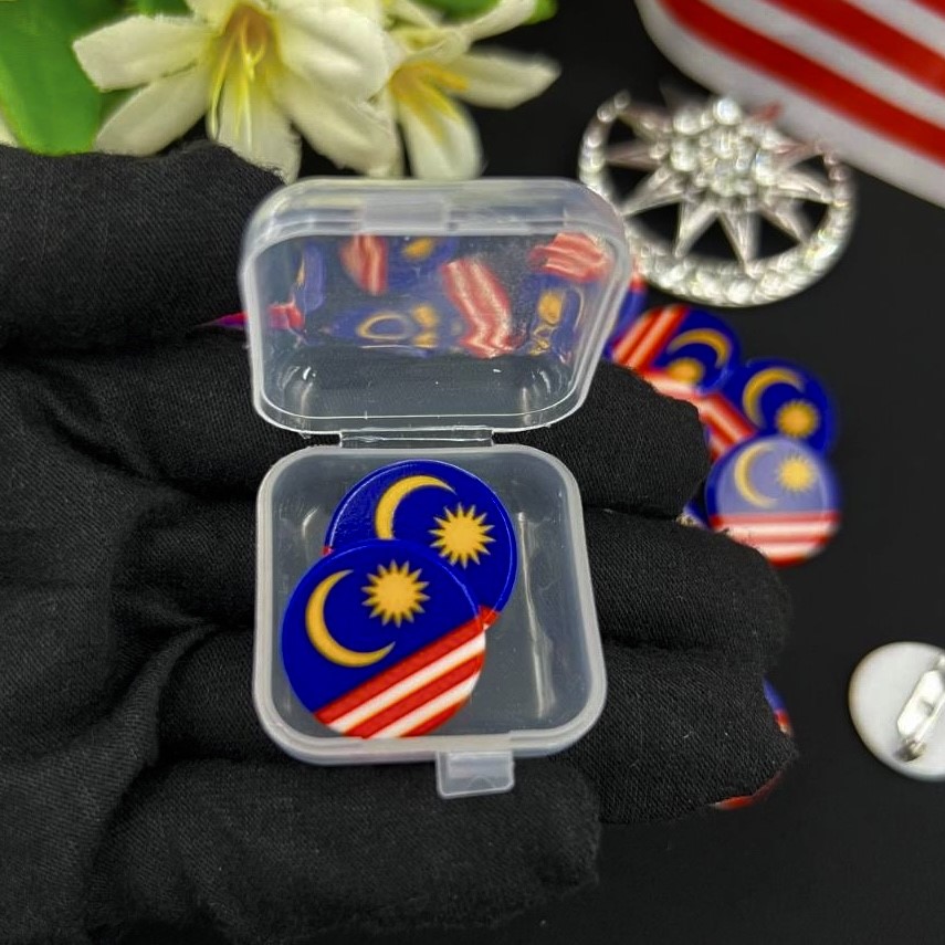 Elegant Brooch Pin Bendera Malaysia Merdeka & Brooch Bunga Raya ...