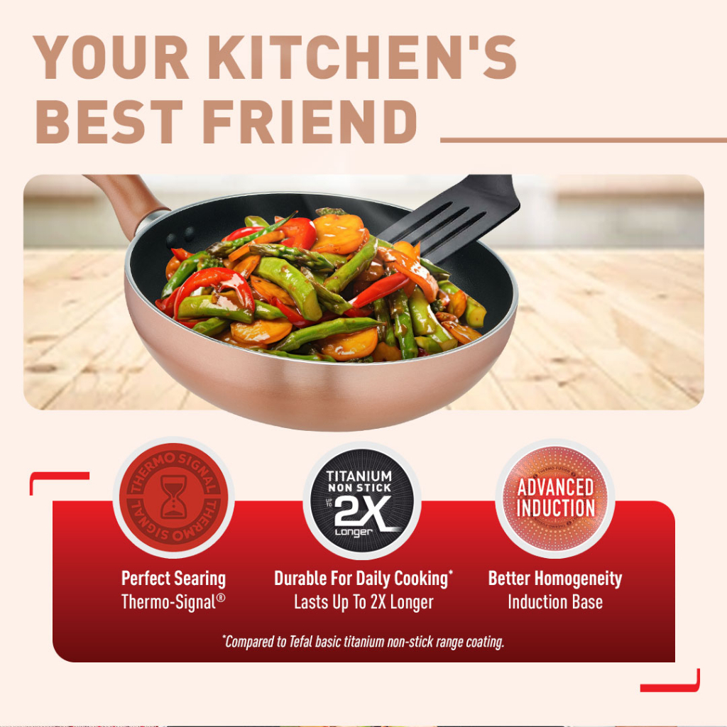 Tefal Cook & Shine Induction Wokpan 28cm IH | G80819 (Non Stick Deep ...