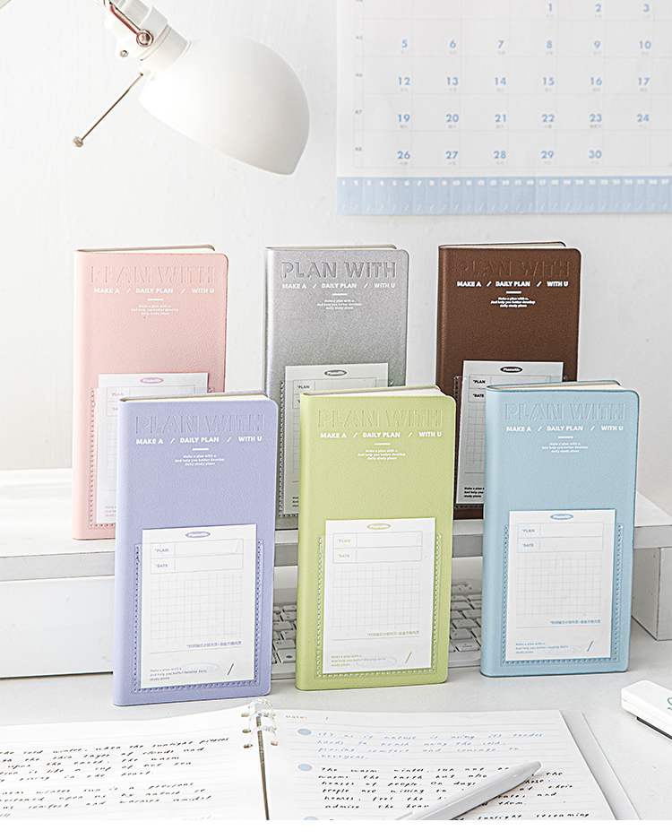 INS Planwith 48K PU Leather Cover Planner To-do-list Timeline Grid ...