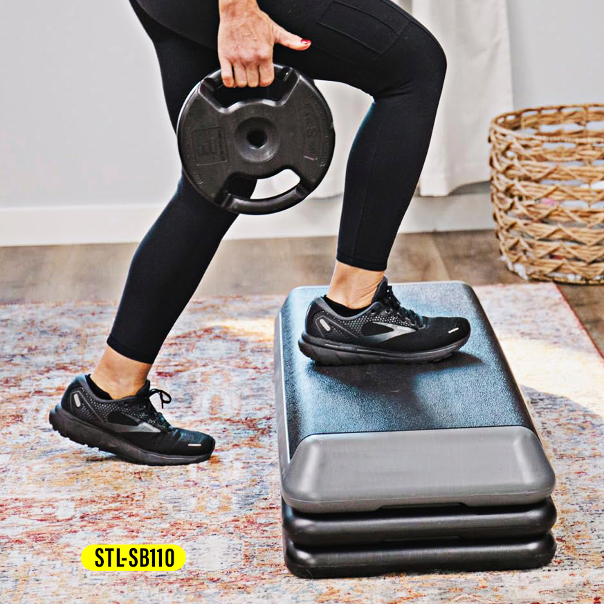 BPS Heavy Duty 43” 110cm Adjustable Aerobic Step Board Wide Stepper ...