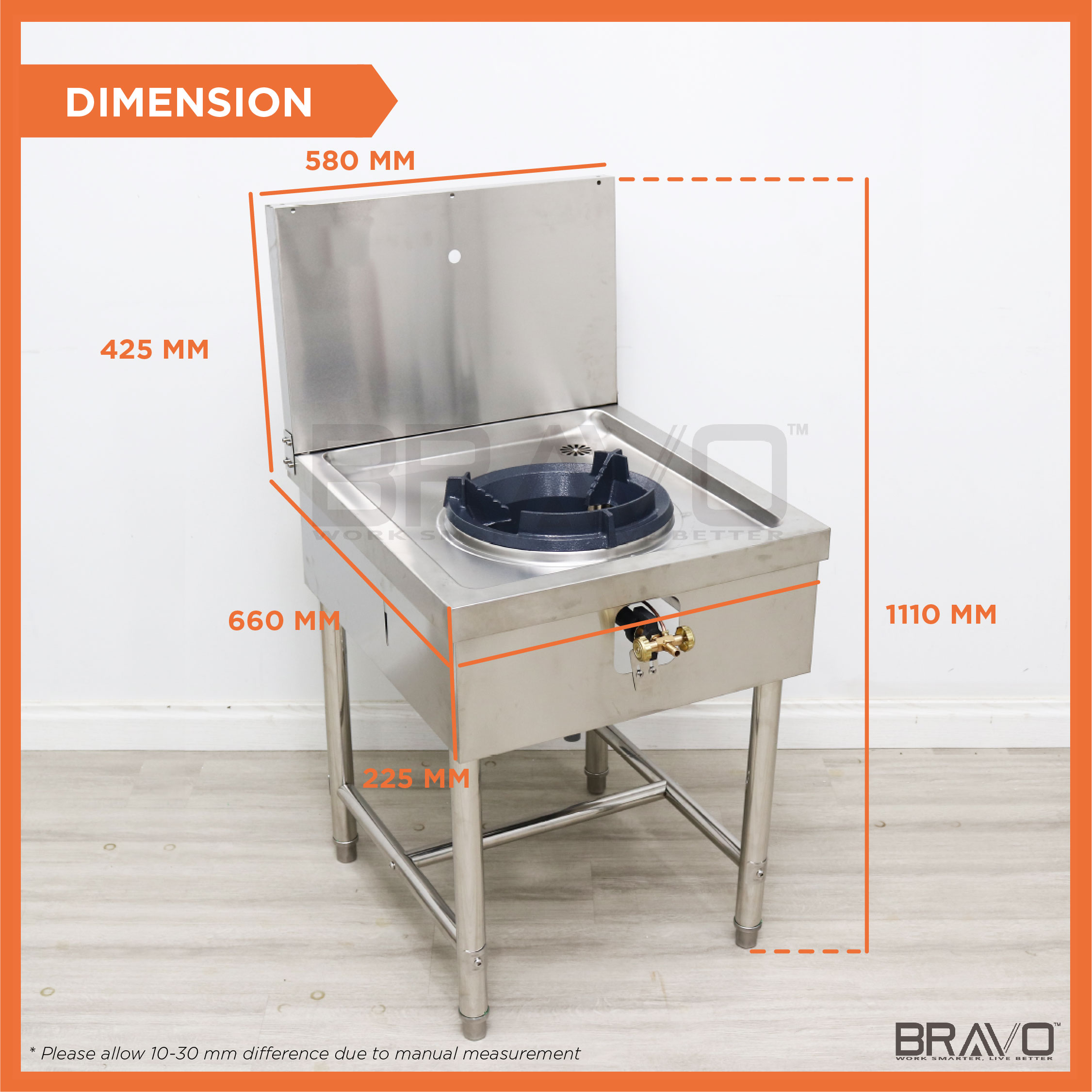 Dapur Gas Masak Stainless Steel Kwali Range 1 Burner High Pressure ...
