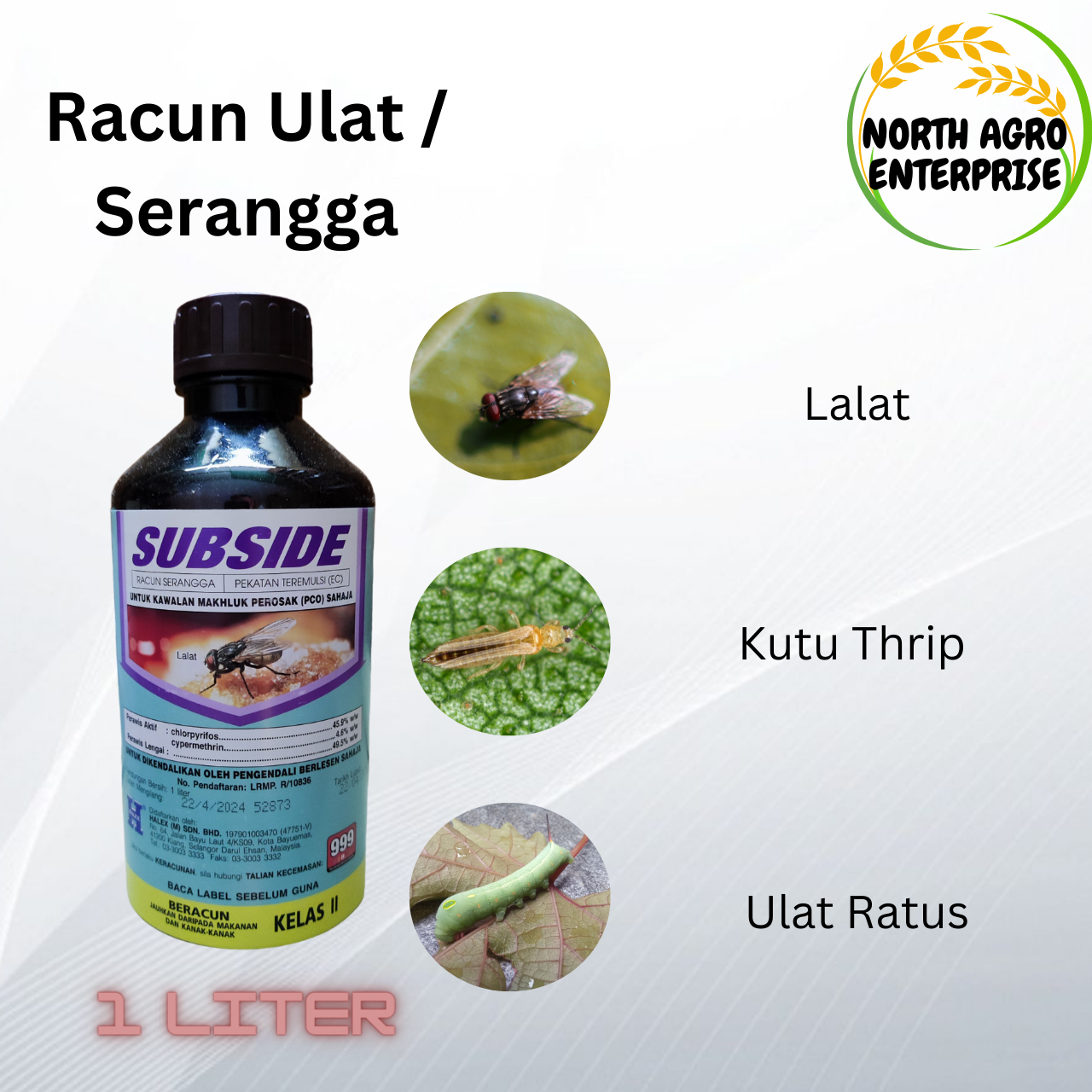 Racun 505 | Subside 505 | Racun Ulat Pengorek Buah | Ulat Ratus | Lalat Buah | Anai-anai | 1L ...