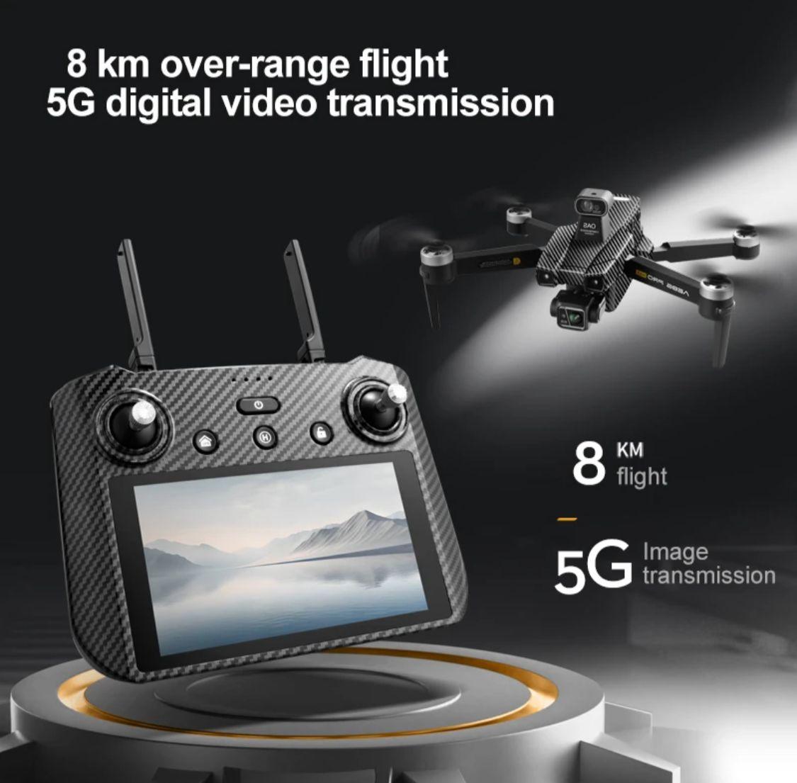 FEO AIR-E60 AIR-E86 PRO MAX 16KM GPS Drone 4K 3-axis GIMBAL 5G Digital ...