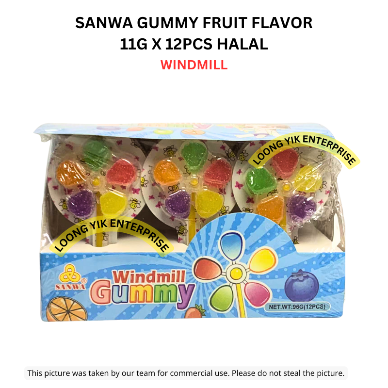 SANWA GUMMY FRUIT FLAVOR 11G X 12PCS HALAL ICE CREAM, BUAH-BUAHAN ...