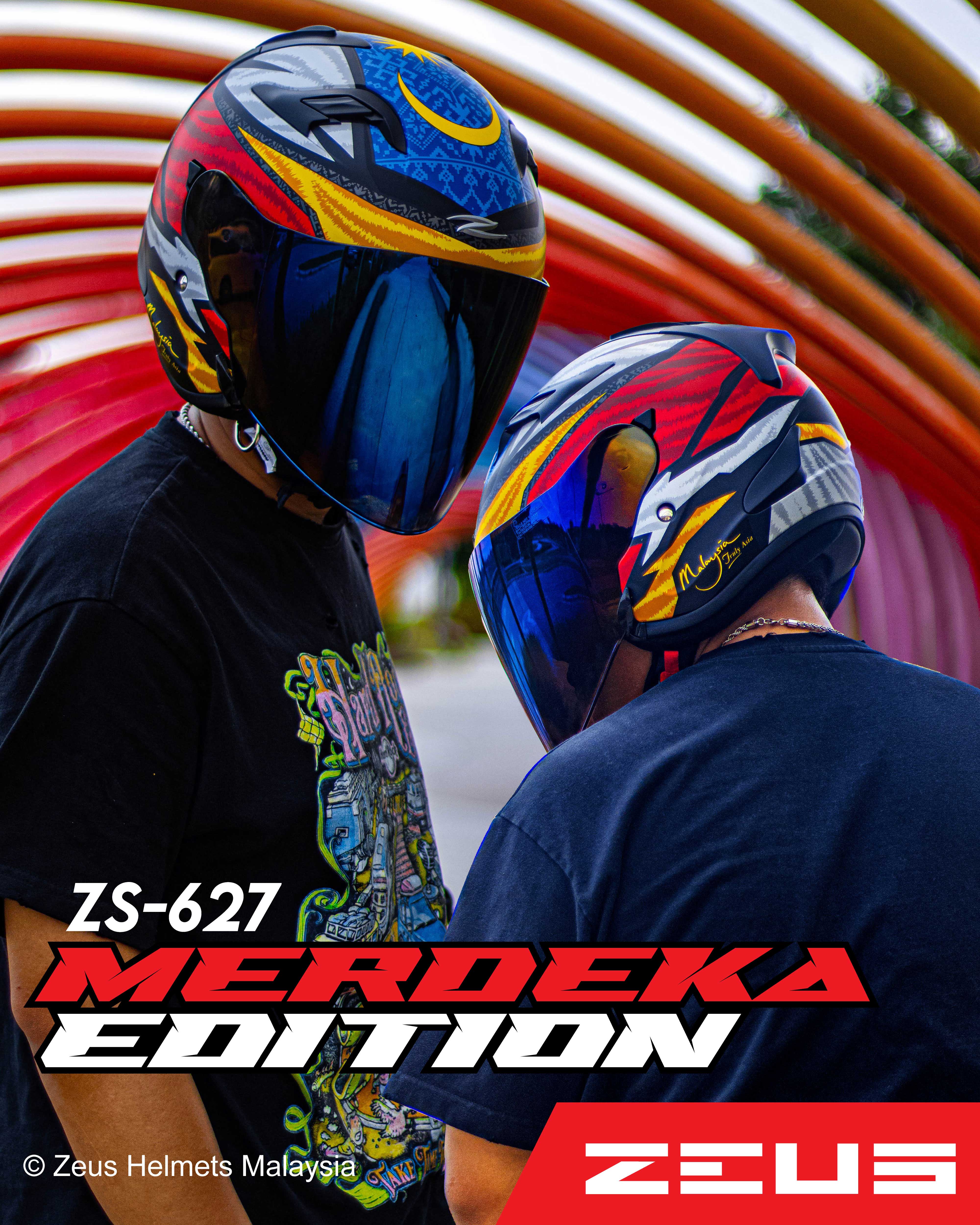 Zeus Helmets Merdeka Edition [Free Merchandise] ZS-627 | Shopee Malaysia
