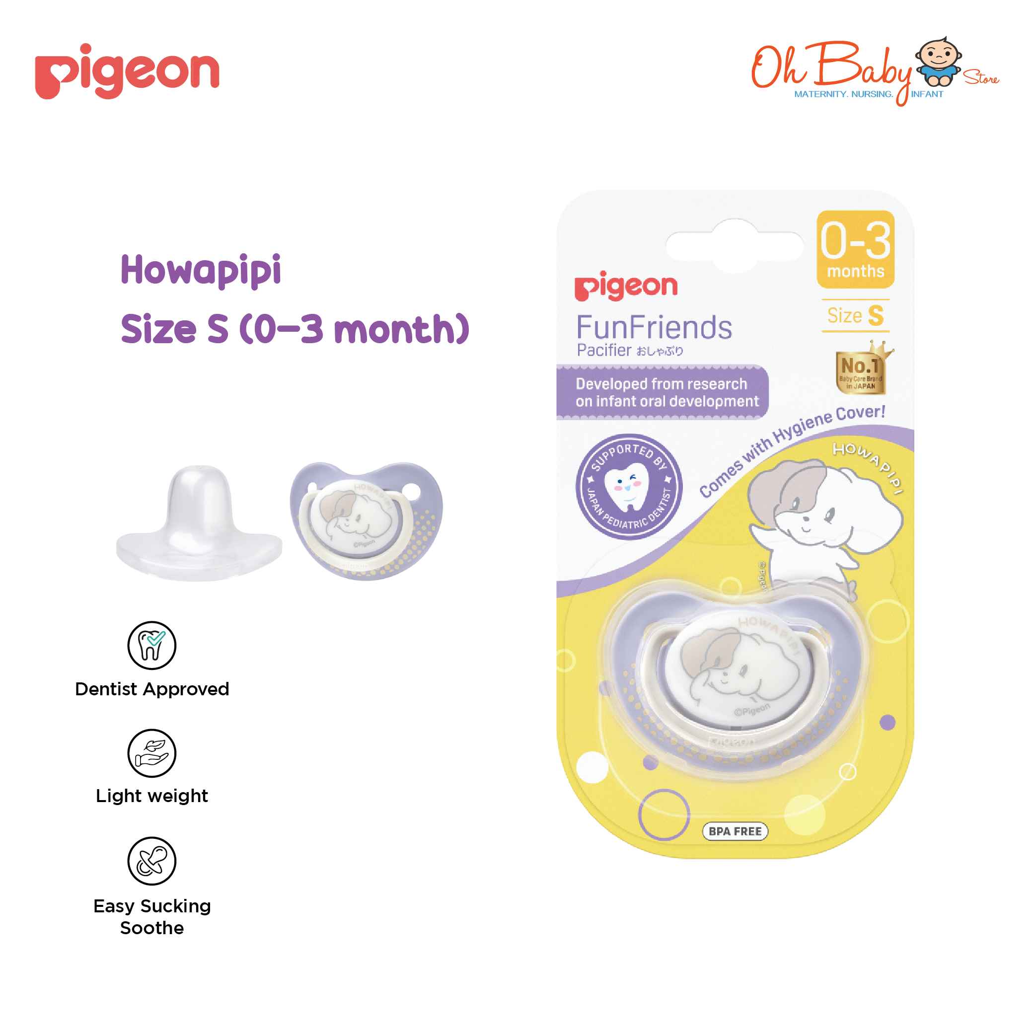 Pigeon Fun Friends Pacifier S-L size 0-18mth | Shopee Malaysia