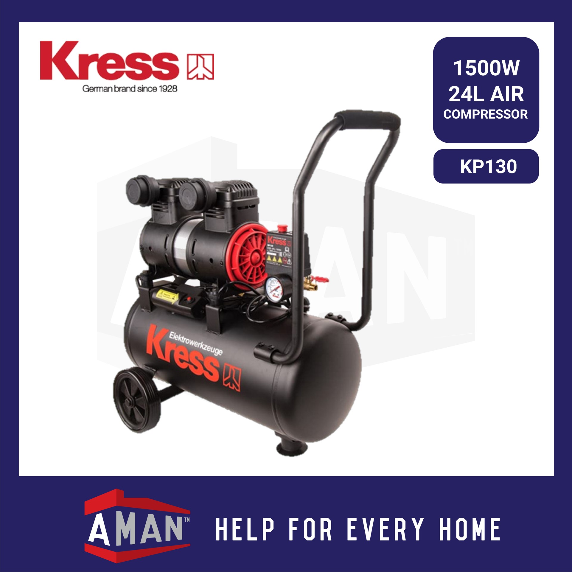 KRESS KP130 1500W 24L Air Compressor Air Fighter Industrial Silent ...