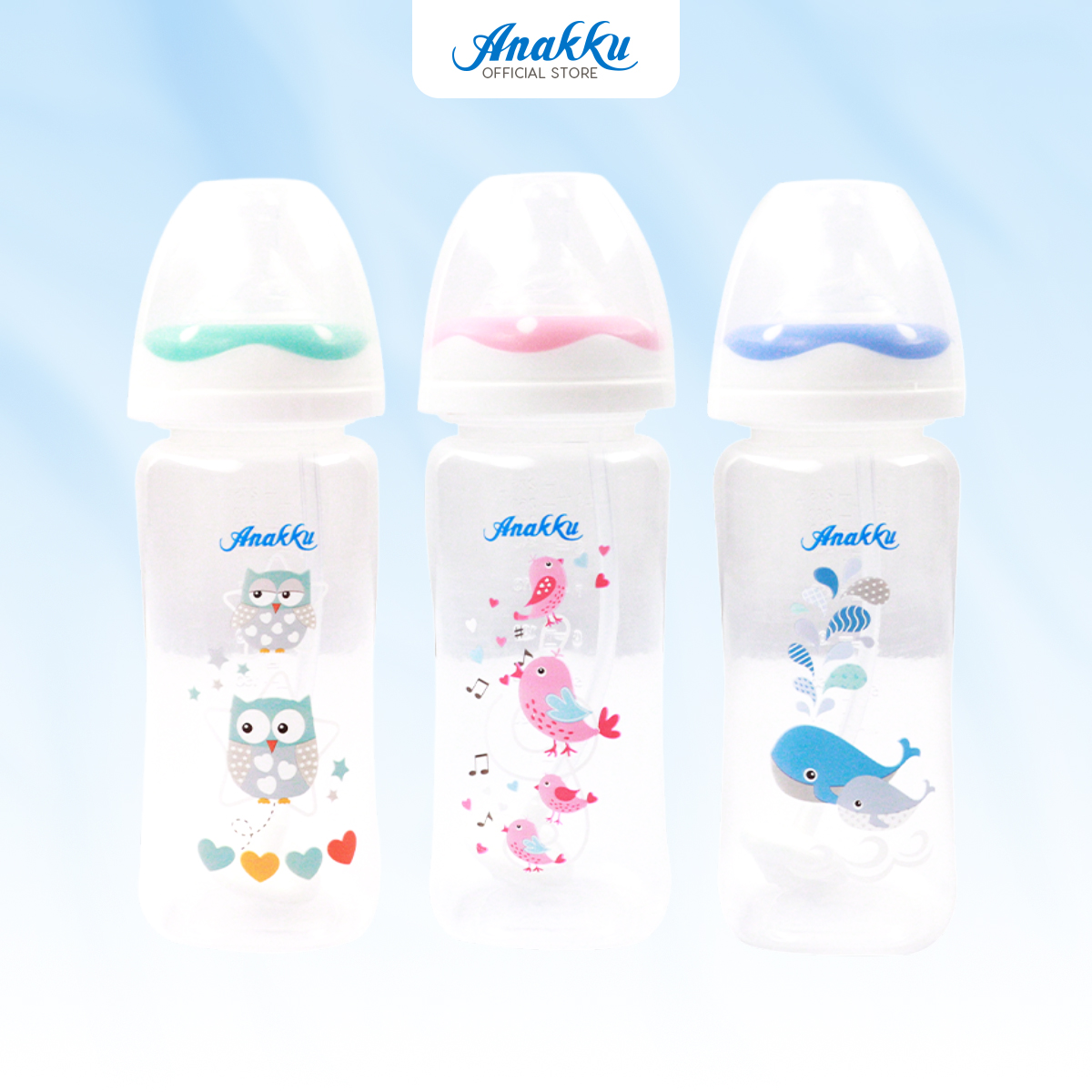 Anakku (4oz/8oz) Wide Neck Feeding Bottle Botol Susu with Anticollapse ...