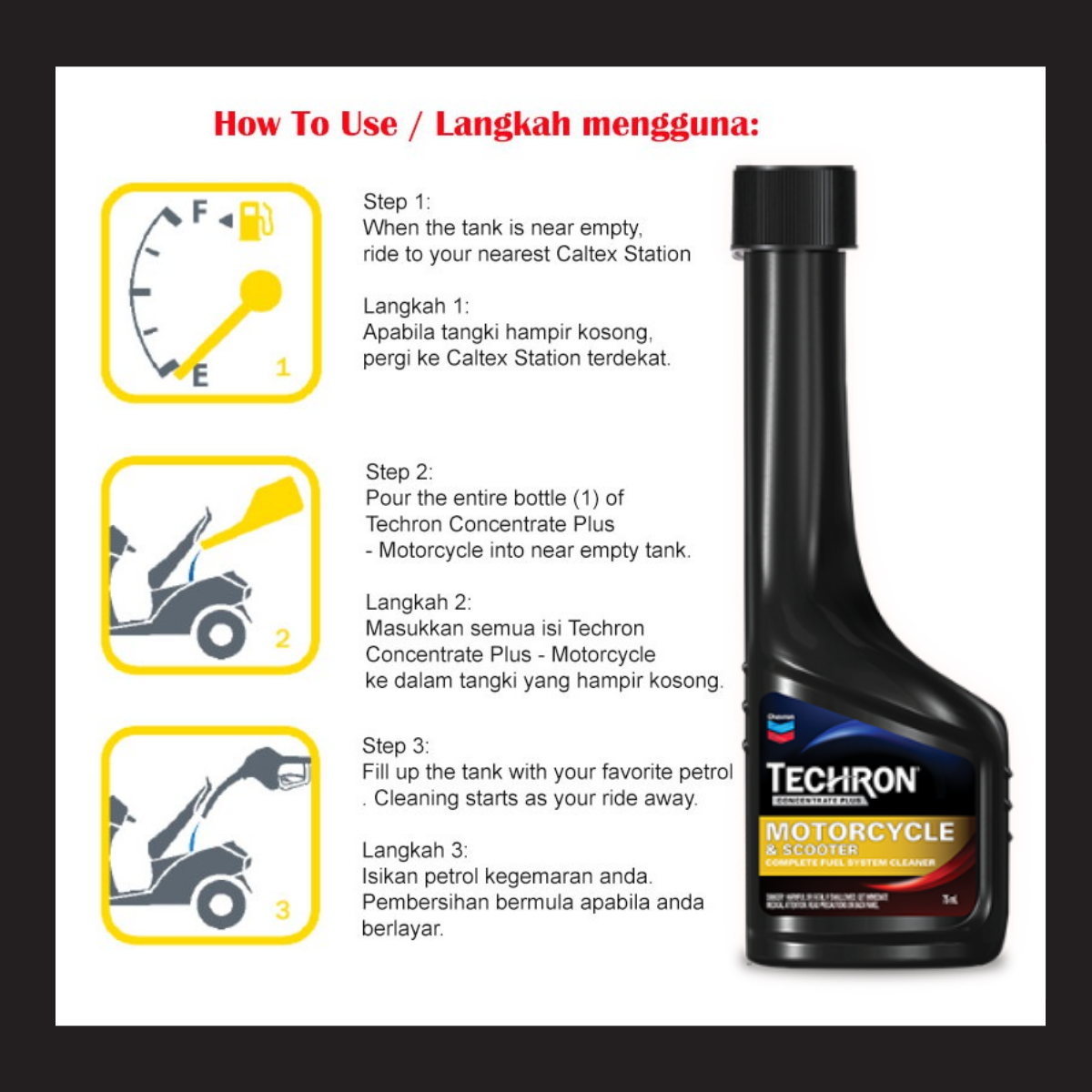 CALTEX Techron Concentrate Plus For Motorcycle Fuel System Cleaner ...