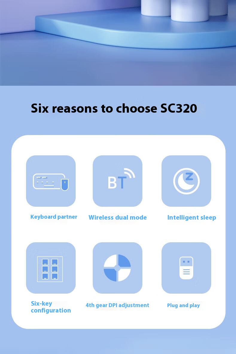 AULA SC320 Dual-mode 2.4G Bluetooth Mini Wireless Mouse Rechargeable ...