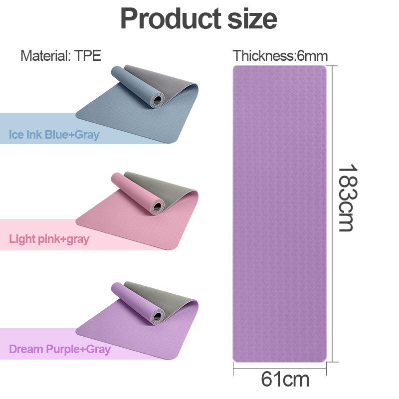 High quality TPE Yoga Mat Thick Non-Slip Mat Wrokout mat Matras yoga ...
