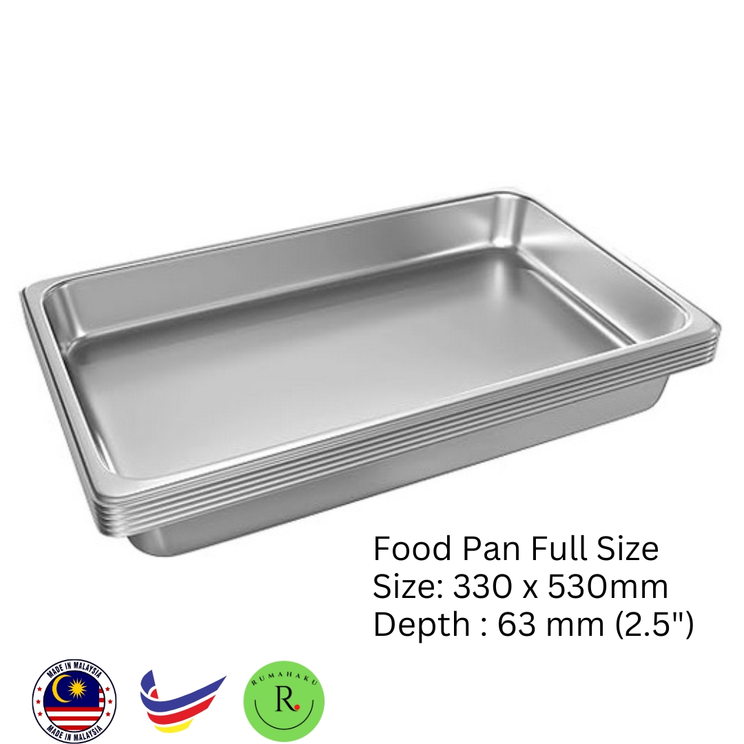 RumahAku Full Size Food Pan / Half Size Food Pan / Tray / Cover / Bekas ...