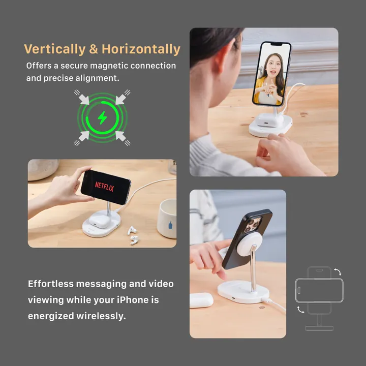 ADAM elements OMNIA M2+ Magsafe 2+1 Wireless Charging Station | Shopee ...