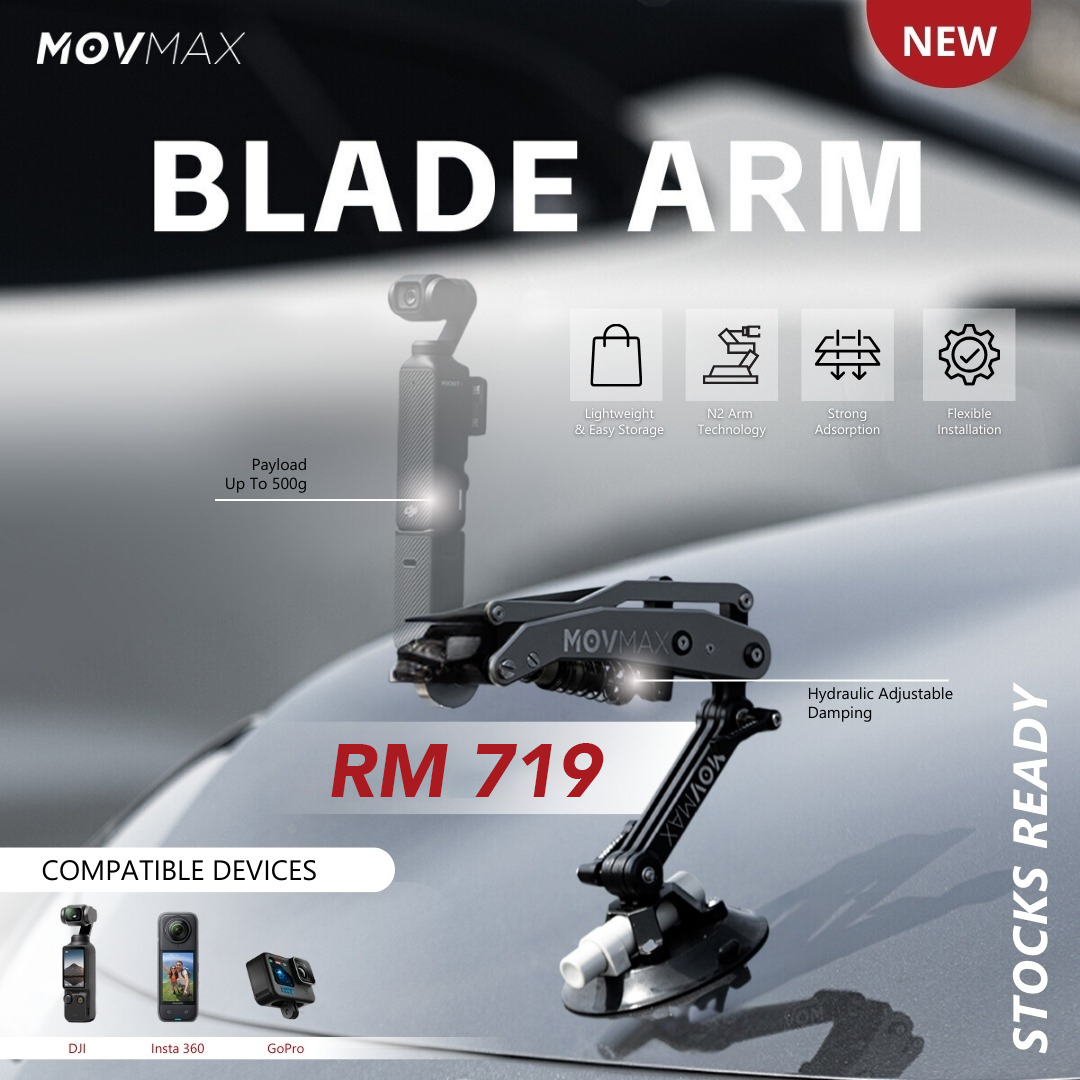 Movmax Blade Arm For DJI Pocket 3, DJI OSMO Action 4, GoPro HERO12 ...