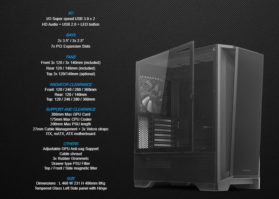 Tecware Edge Air TG ATX PC Case # TWCA-EDAIR-BK | Shopee Malaysia