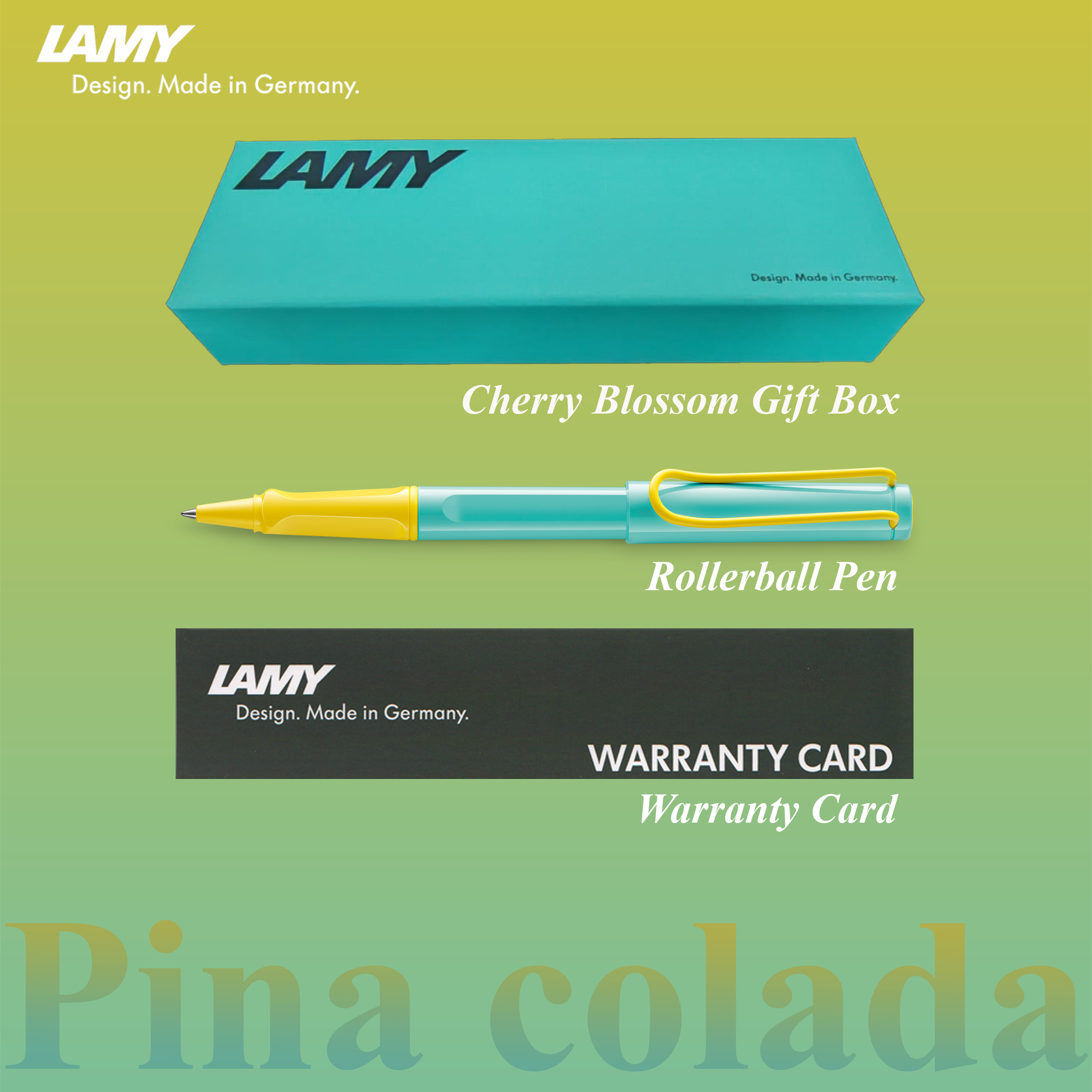 LAMY safari Summer Cherry Blossom & Pina Colada Rollerball Pen Medium 0 ...