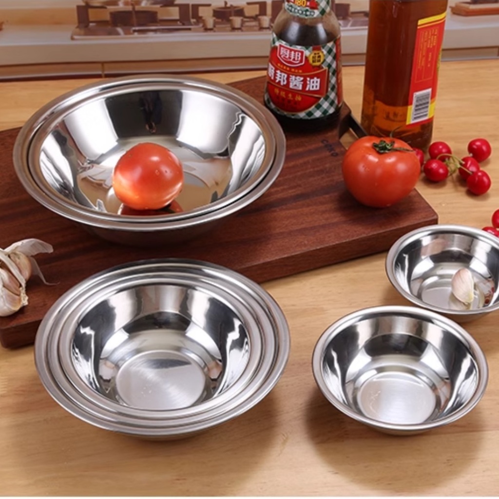 Stainless Steel Bowl Kitchen Bowl 5 Size | Shopee Malaysia