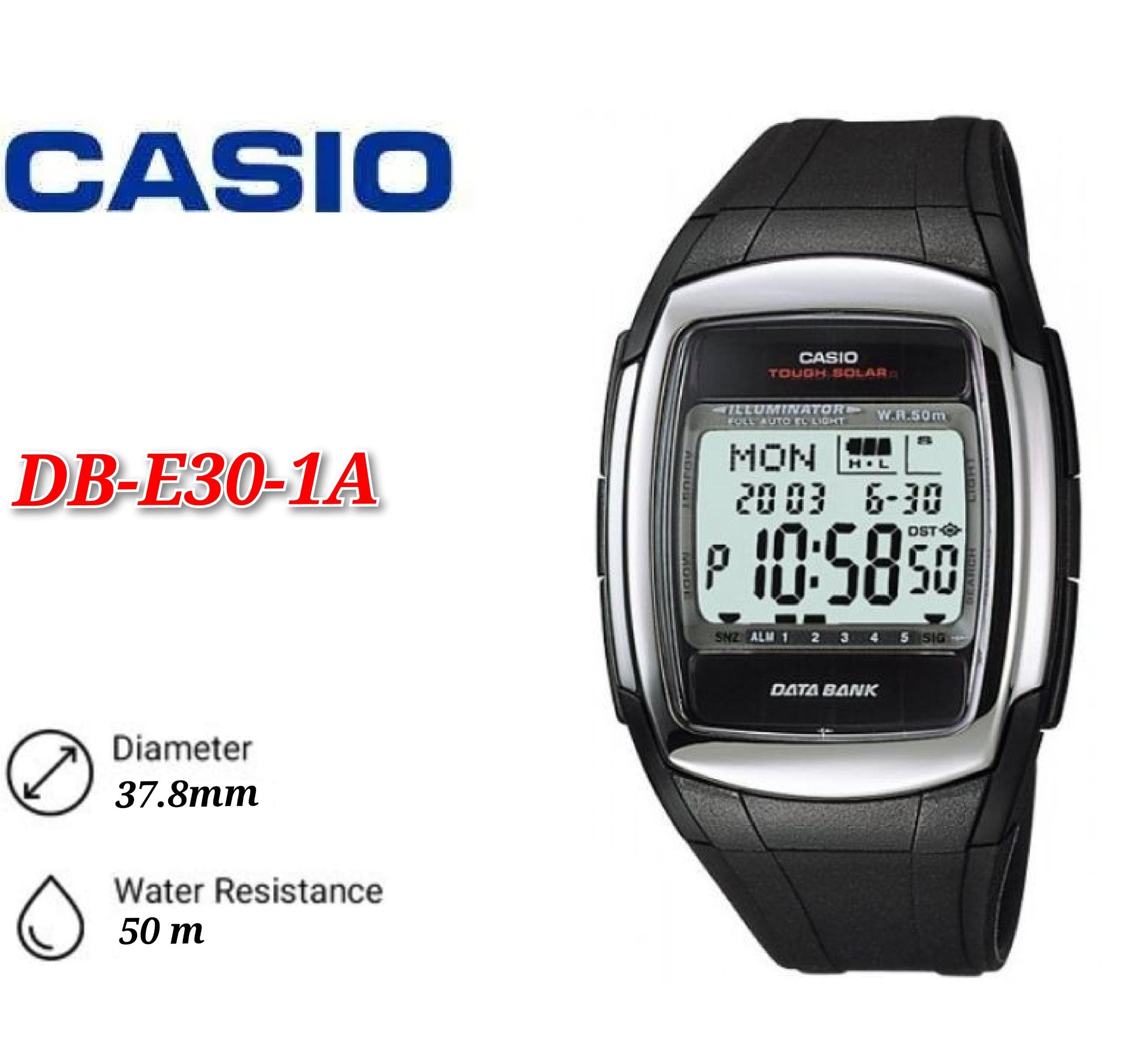 Casio digital e-data bank men watch DB-E30-1A | Shopee Malaysia