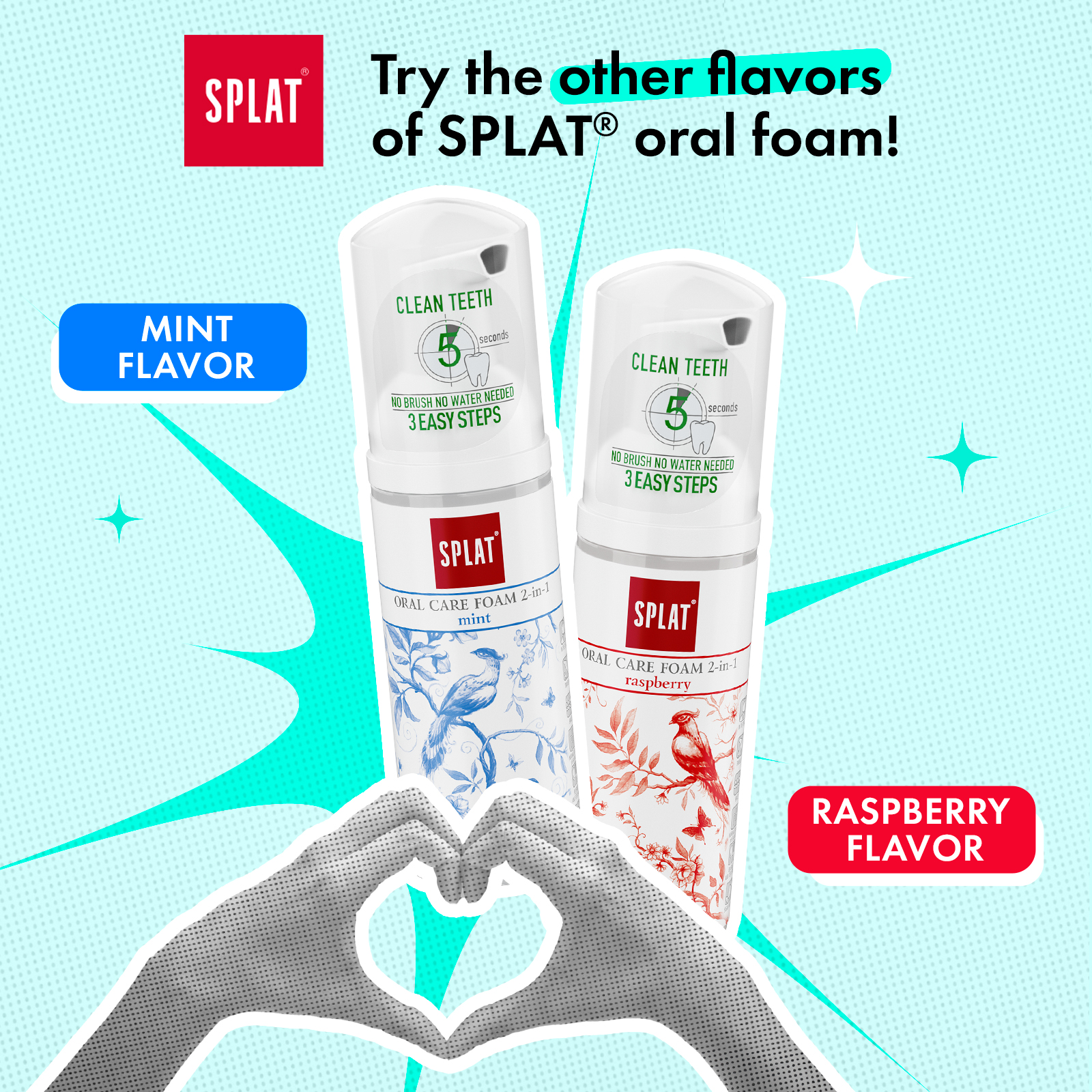SPLAT Express Oral Care Foam 2 In 1 - Mint for Braces 牙套, Fresh Breath ...