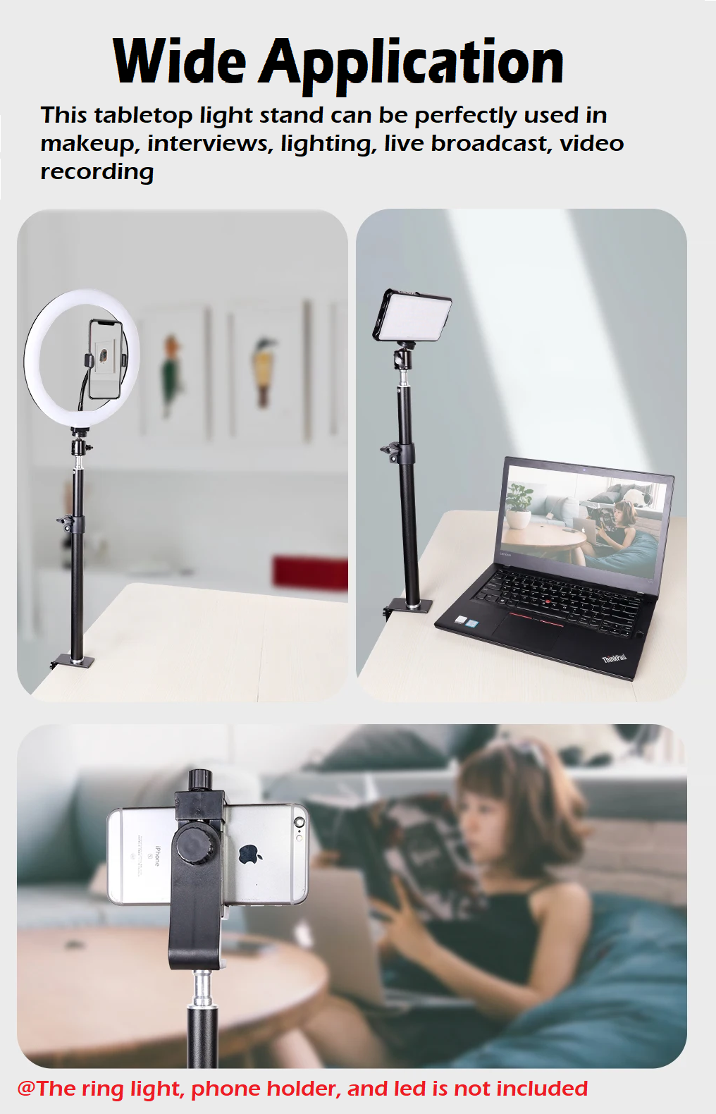 Tripod Clamp Desk Mount Light Stand Table Stand Tabletop Bracket Stand ...