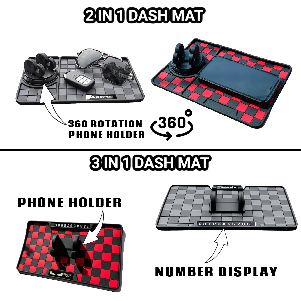 Dadu Car Anti Slip Mat Dashboard Drink Holder Pad Magic Sticky For GPS ...