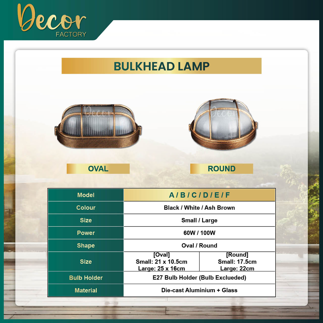 Outdoor Bulkhead Lamp Nordic Style IP65 Weather Proof Outdoor Wall ...